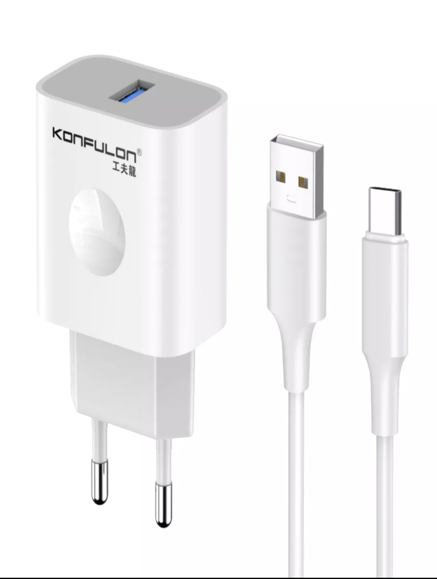 Зарядное устройство Konfulon, для iPhone/Android, 18Вт, кабель Type-C