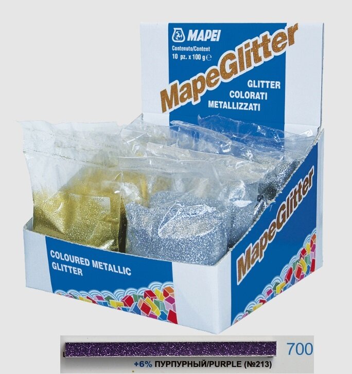Блестки для эпоксидной затирки MAPEI MAPEGLITTER 213 PURPLE Пурпурный металлические 0.1 кг