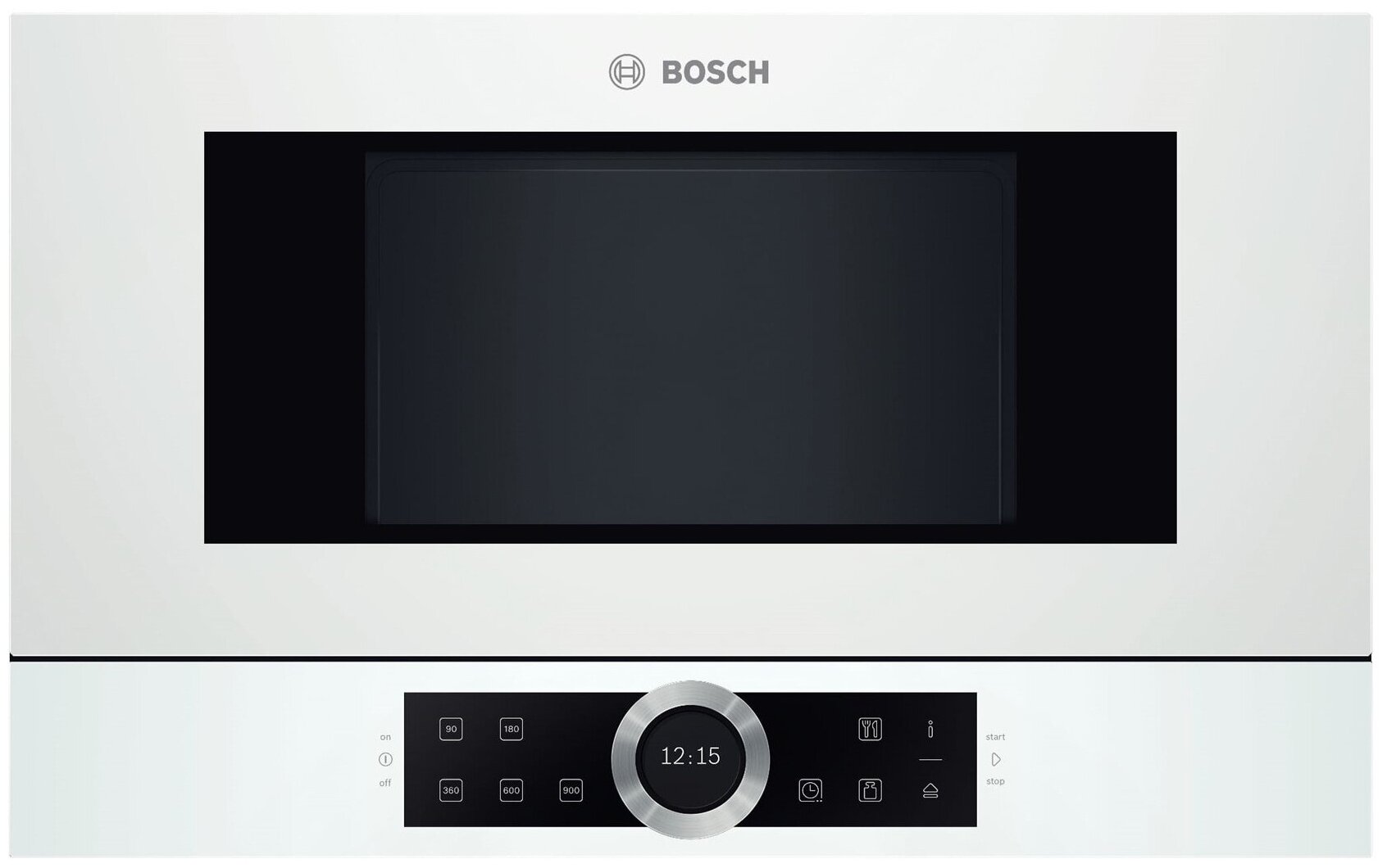 Микроволновая печь Bosch BFL634GW1, встраиваемая, 21л, 900Вт, белый