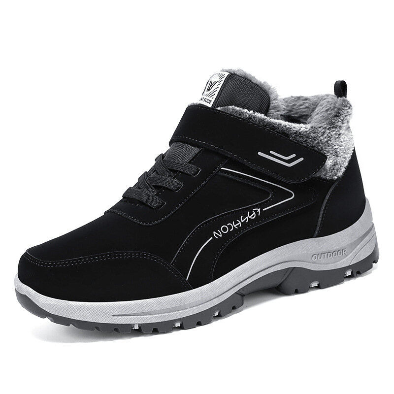 MOOCIE Мужские хлопковые ботинки, осенние и зимние, новые хлопковые ботинки с утолщенным бархатом, уличные, морозостойкие, короткие ботинки, повседневная обувь для ходьбы, теплые зимние ботинки