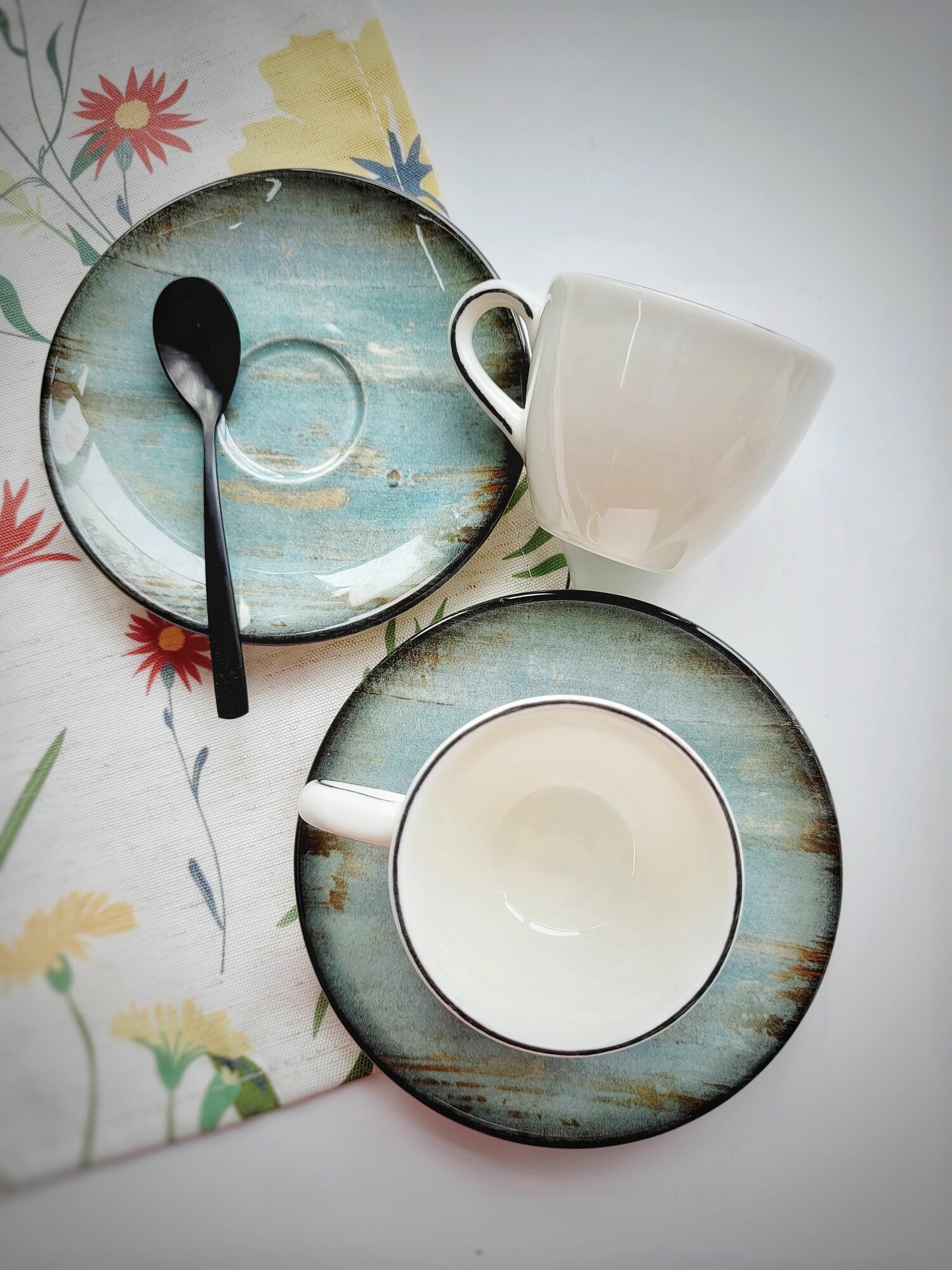 Набор кофейные пары малые Bonna "Мадера" 2 шт, 80 мл. Ударопрочный, профессиональный фарфор, для подачи горячих напитков, кофе, эспрессо. Турция