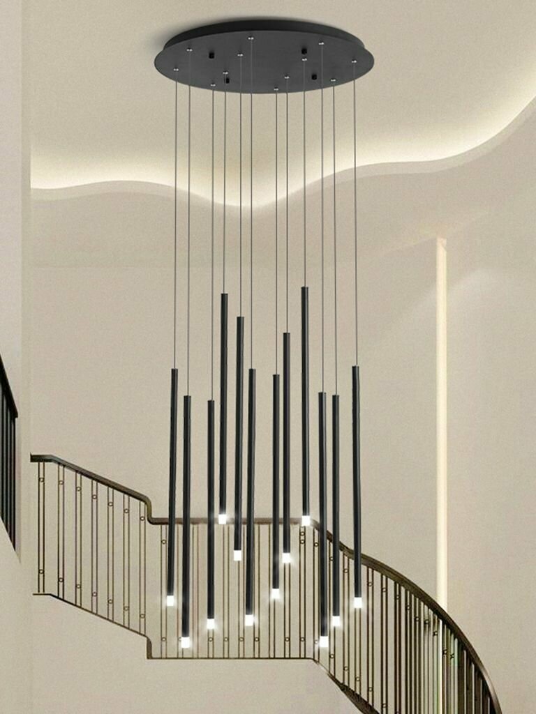 Светодиодная потолочная люстра 220 В двухуровневая вилла осветительное оборудование для гостиной