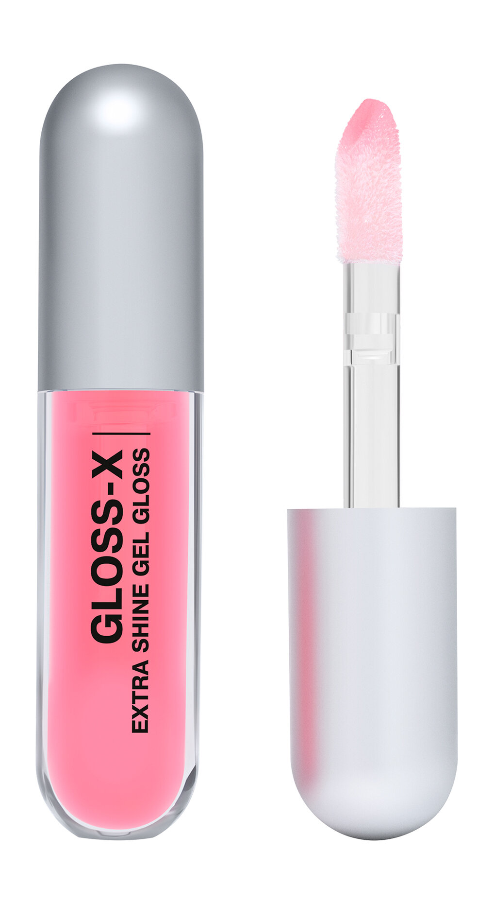 INFLUENCE BEAUTY Гель-блеск для губ Gloss-X, 3,4 мл, 04 прозрачный с коралловым подтоном