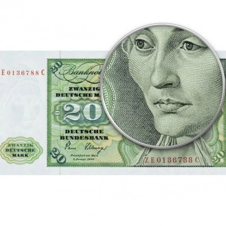 20 немецких марок 1980 года ФРГ сувенирная копия, банкноты и купюры редкие коллекционные