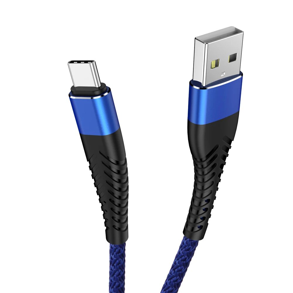 Кабель USB Type-C на Type-A, 1м, Синий