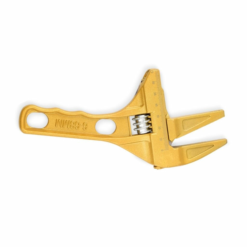 Гаечный ключ для ванной комнаты двойного назначения с зубьями диаметром 6-68 мм спереди и сзади-золотой