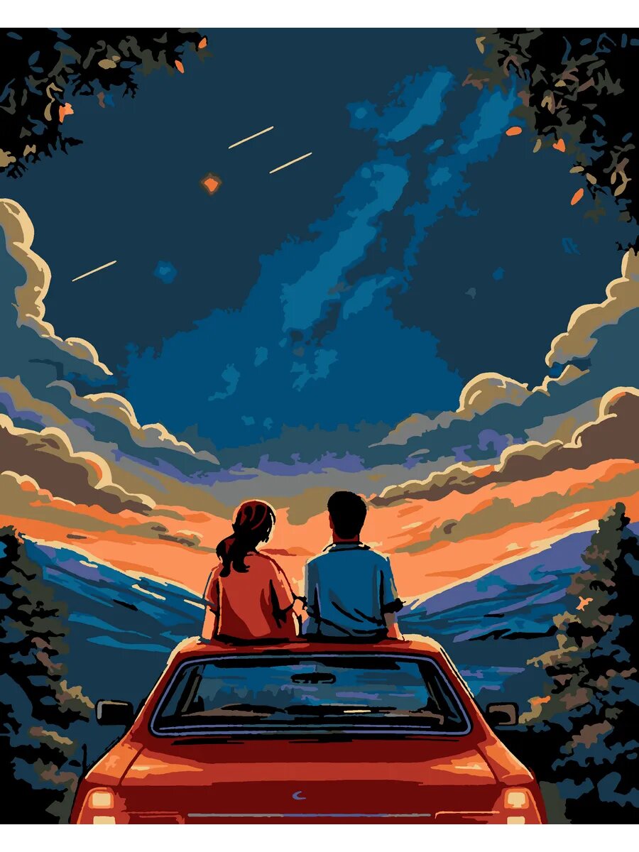 Картина по номерам Тут рисуют "Мужчина и женщина", холст, на подрамнике, 40x50 см