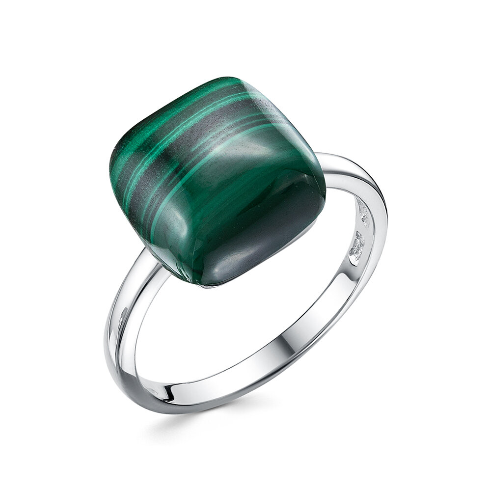 Кольцо, серебро, 925 проба, малахит