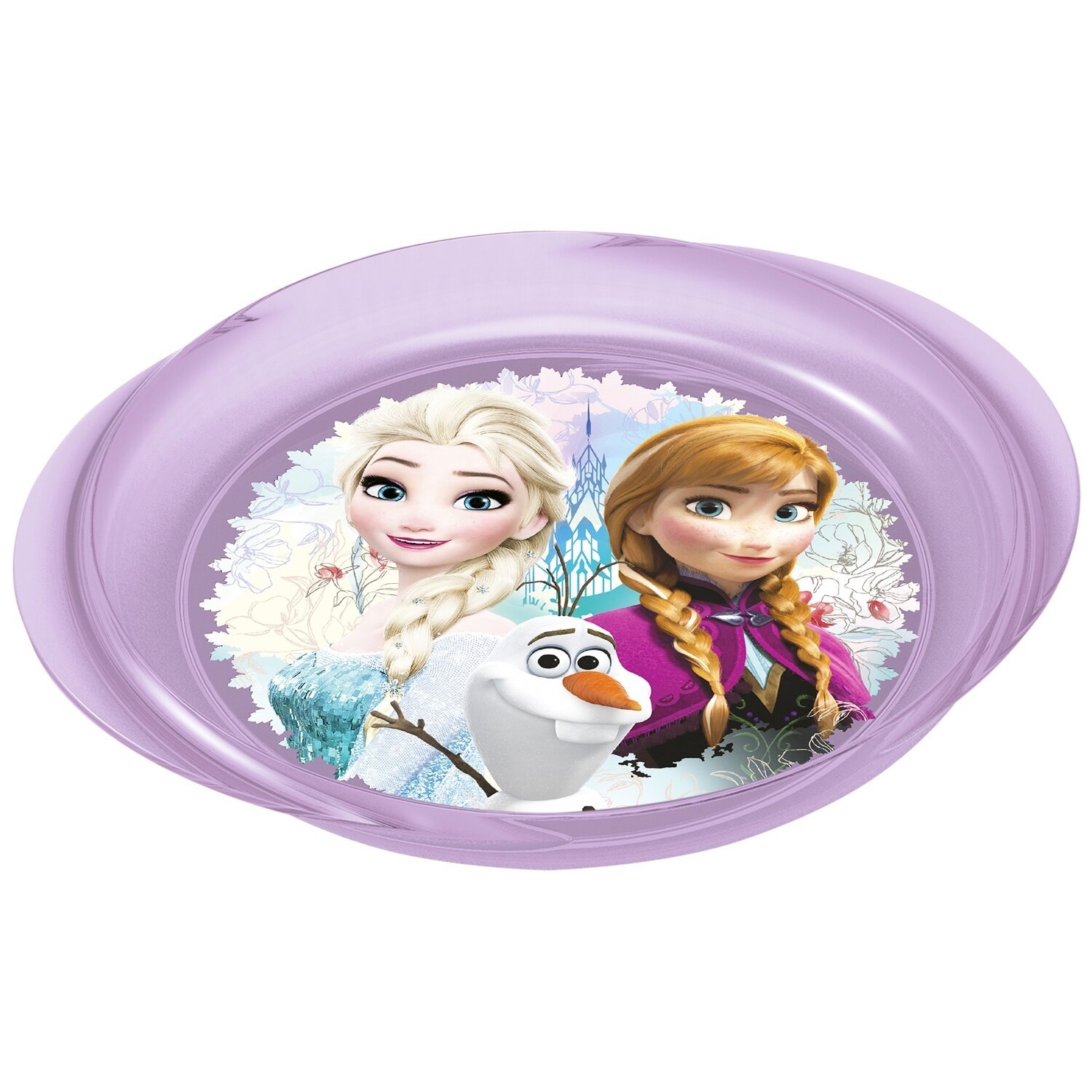 Тарелка детская Stor пластиковая с ручками, Холодное сердце Цветы (86826)