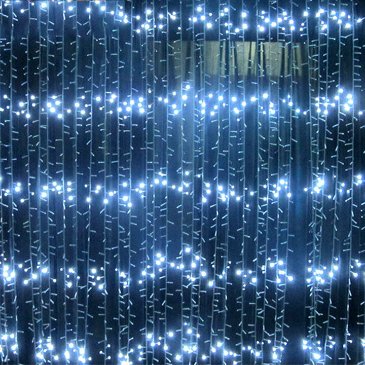 Гирлянда светодиодная "штора" белая холодная С пультом, размер 2х2 м, 144L лампы (пласт. банка)