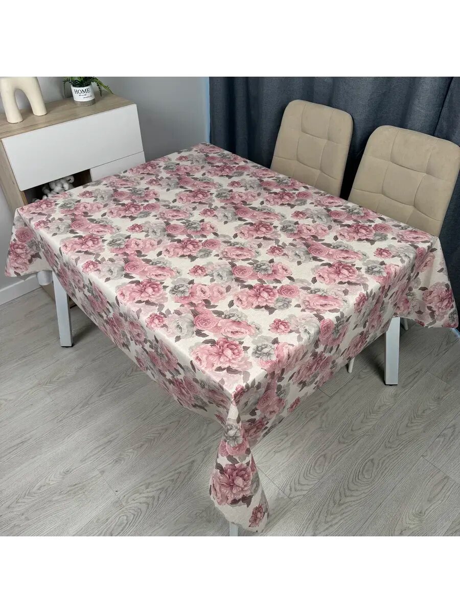 Скатерть ROSENBERG PW, 140x220 см, розовая, водонепроницаемая