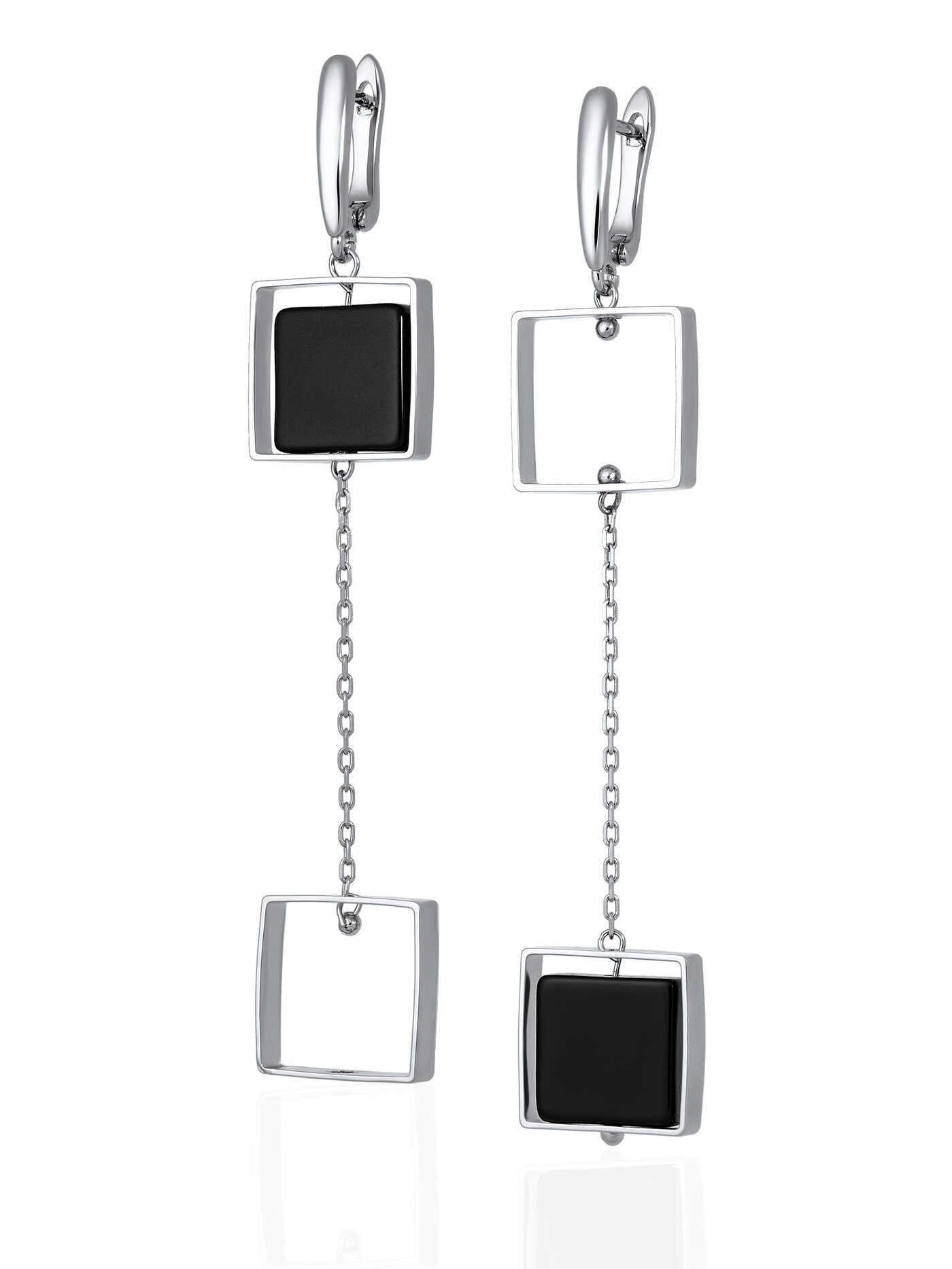 Серьги непарные, агат