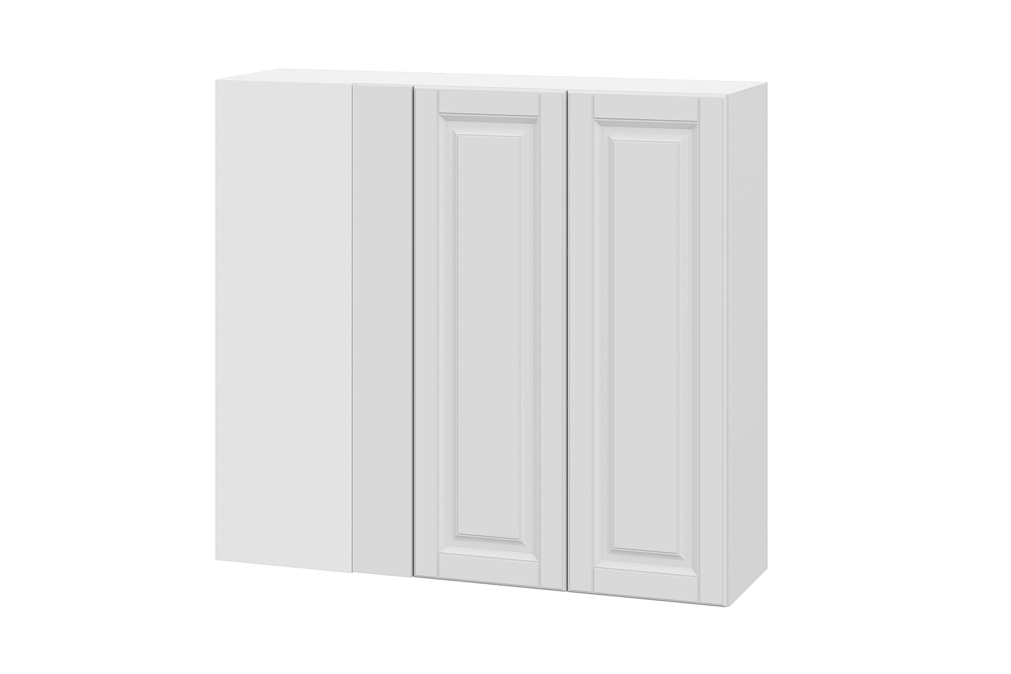 Шкаф верхний высокий угловой Нонтон Калеста, 100х29х91 см, белый / белая поэма