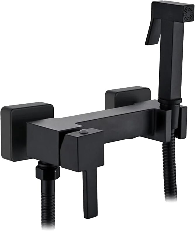 Гигиенический душ Ledeme L5398B-7 со смесителем, черный, матовый, латунь, рычажный, смеситель для биде