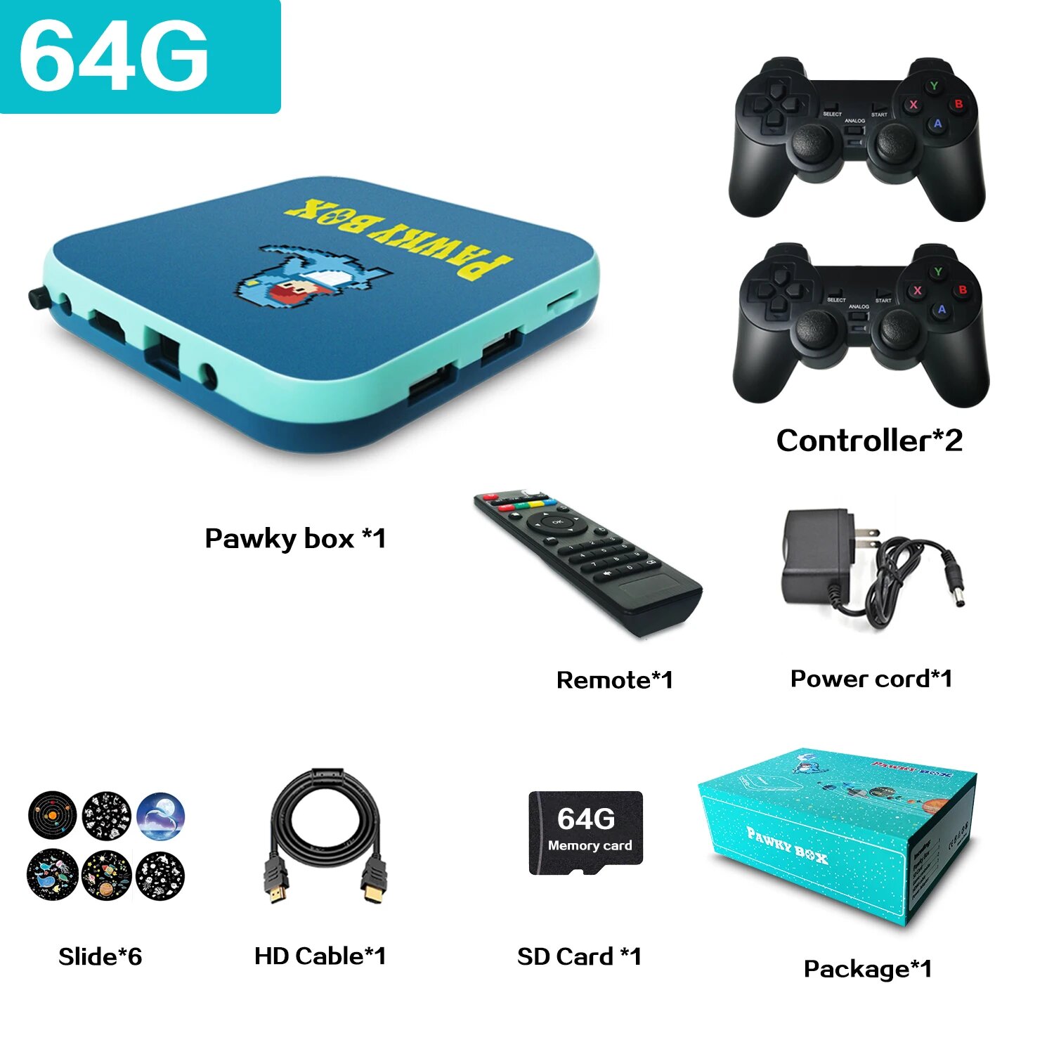 Pawky Box игровая консоль 50000 игр, 64G 33000 Games BG, UK plug