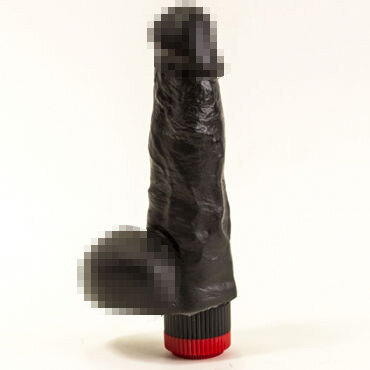 Биоклон Вибратор реалистичной формы, черный С мошонкой