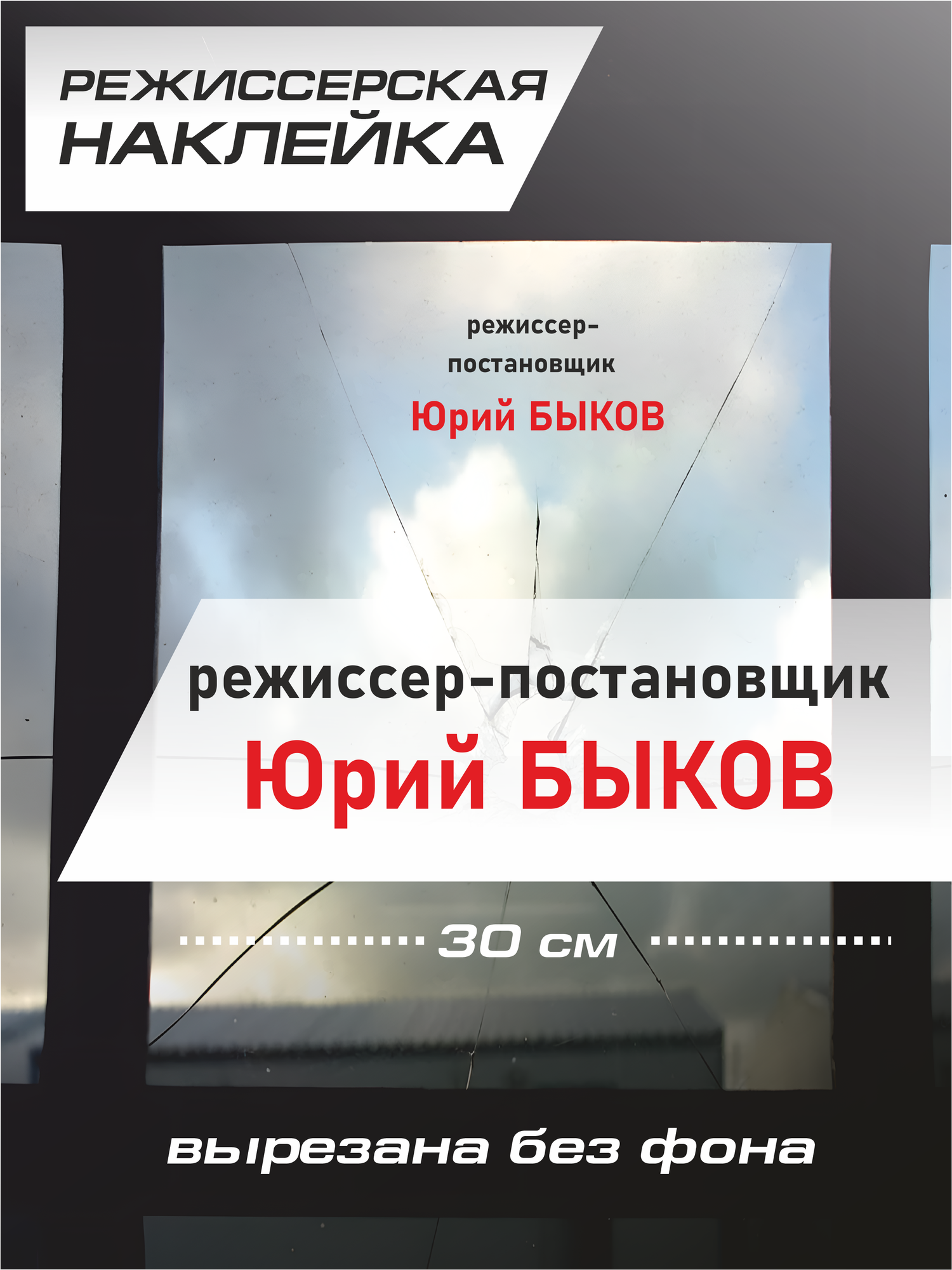 Интерьерная наклейка на окно режиссер-постановщик кино / Быков Юрий