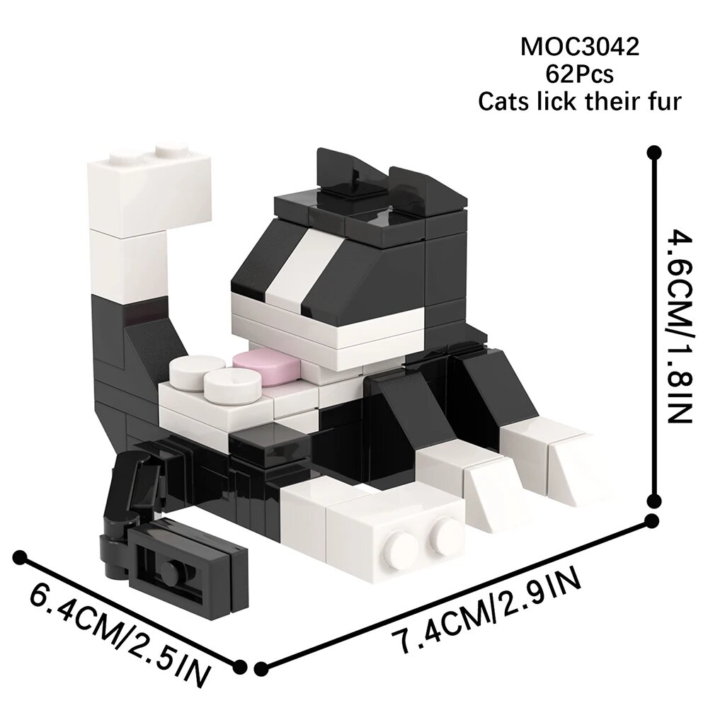 Конструктор MOC3042 Белый кот, 62 детали