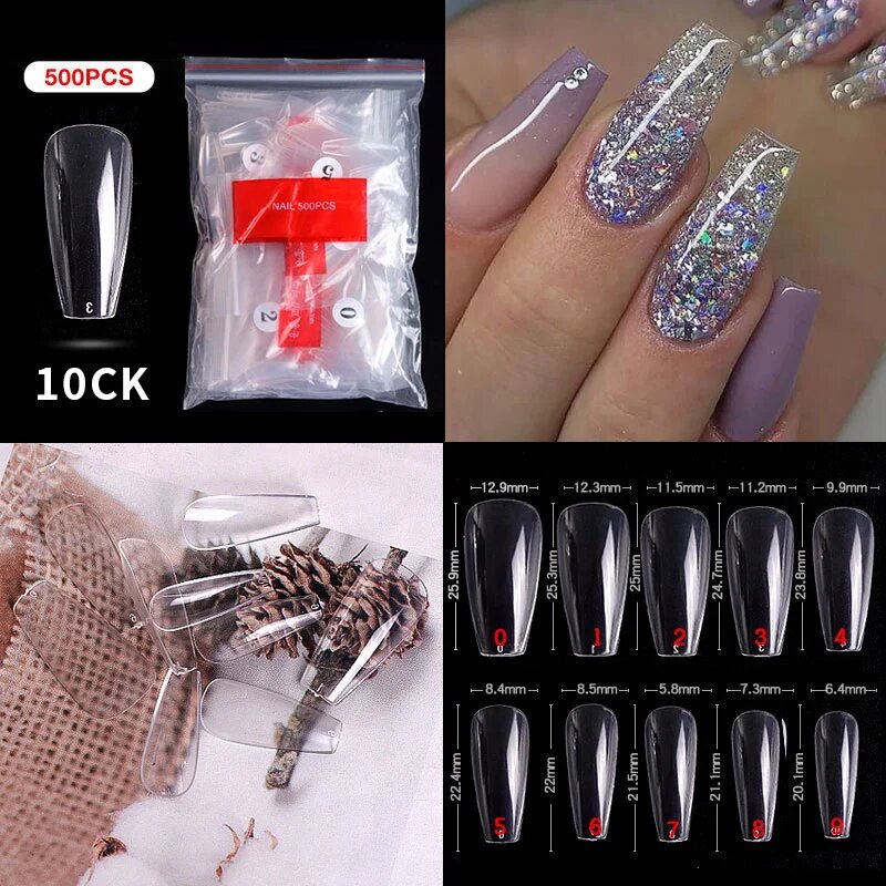 Накладные ногти акриловые 500pcs 10 Full CK