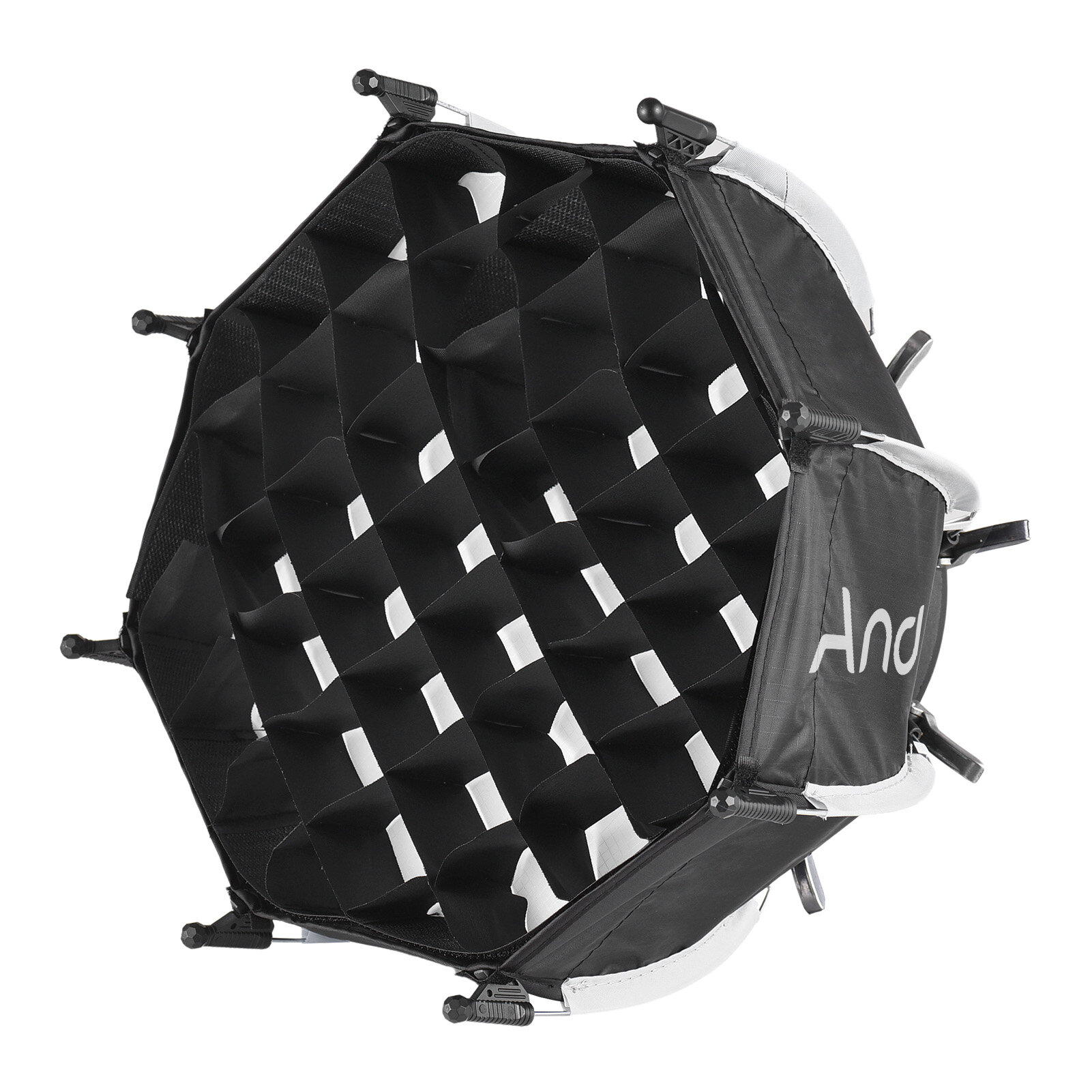 Andoer 30cm/ 11.8in Mini Octagonal Softbox with Removeable Diffuser Cloth Honeycomb Grid Compatible COB Video Light — фото 1