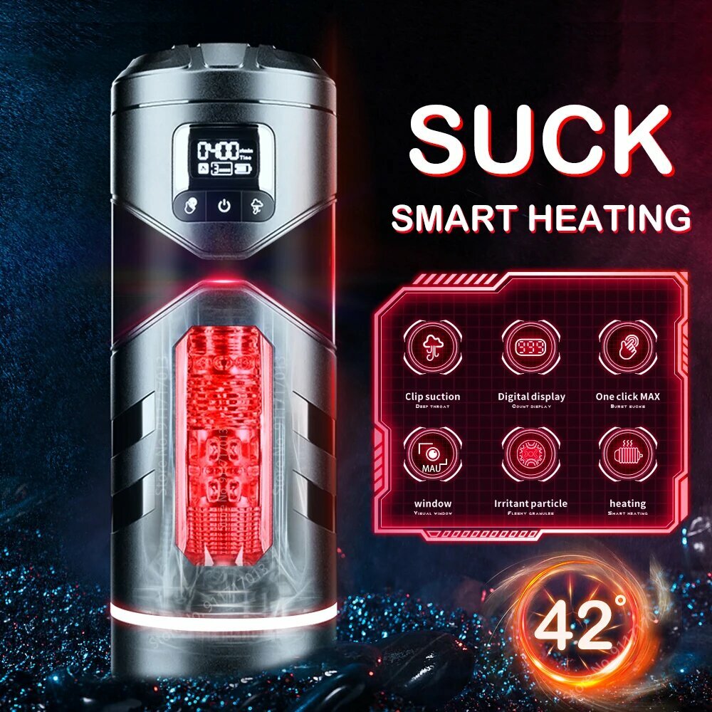 Мужской мастурбатор чашка реальный автоматический подогрев сосание Вибрация минет для мастурбации, с влагалищем карманные взрослые секс-машины игрушки для мужчин