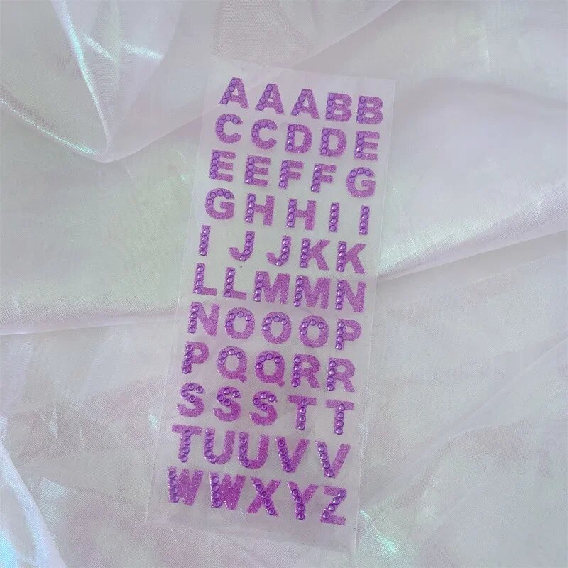 Блестящие наклейки с буквами А-Я, ПВХ, 1 лист Purple