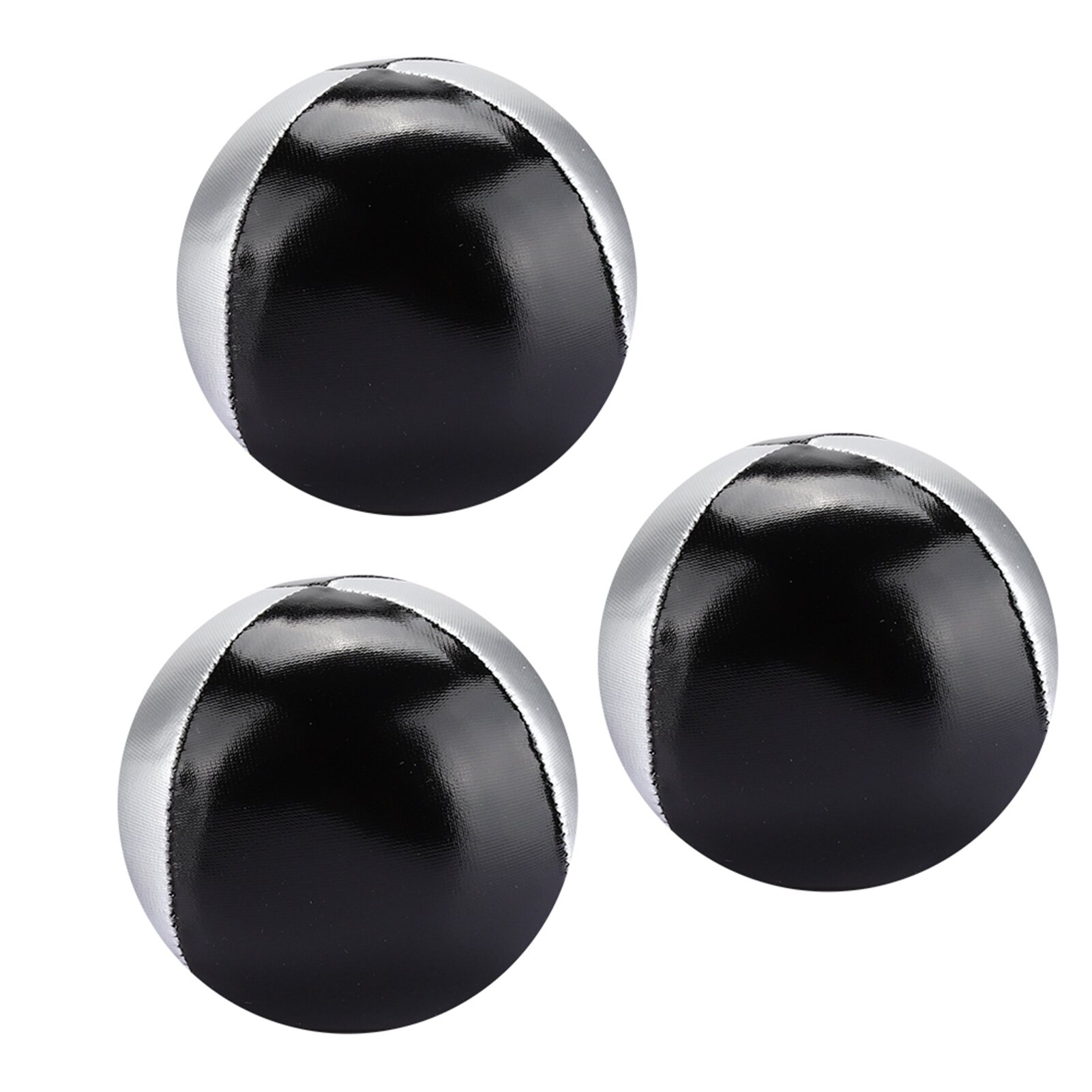 3pcs Silver Black PU кожаный досуг портативный жонглирование шариков Perform