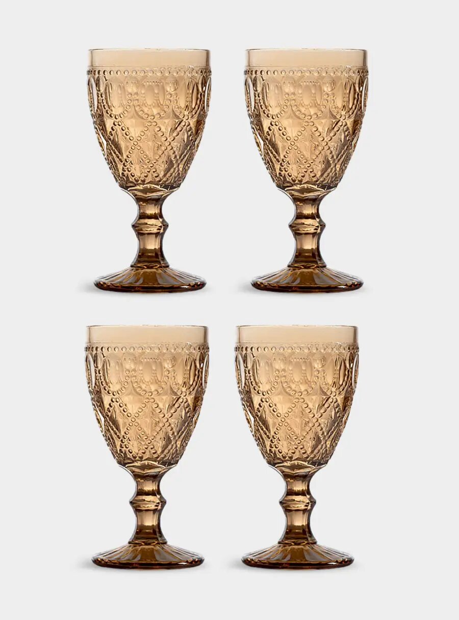 Бокал для вина, 400 мл, 4 шт, стекло P, янтарный, Dubai