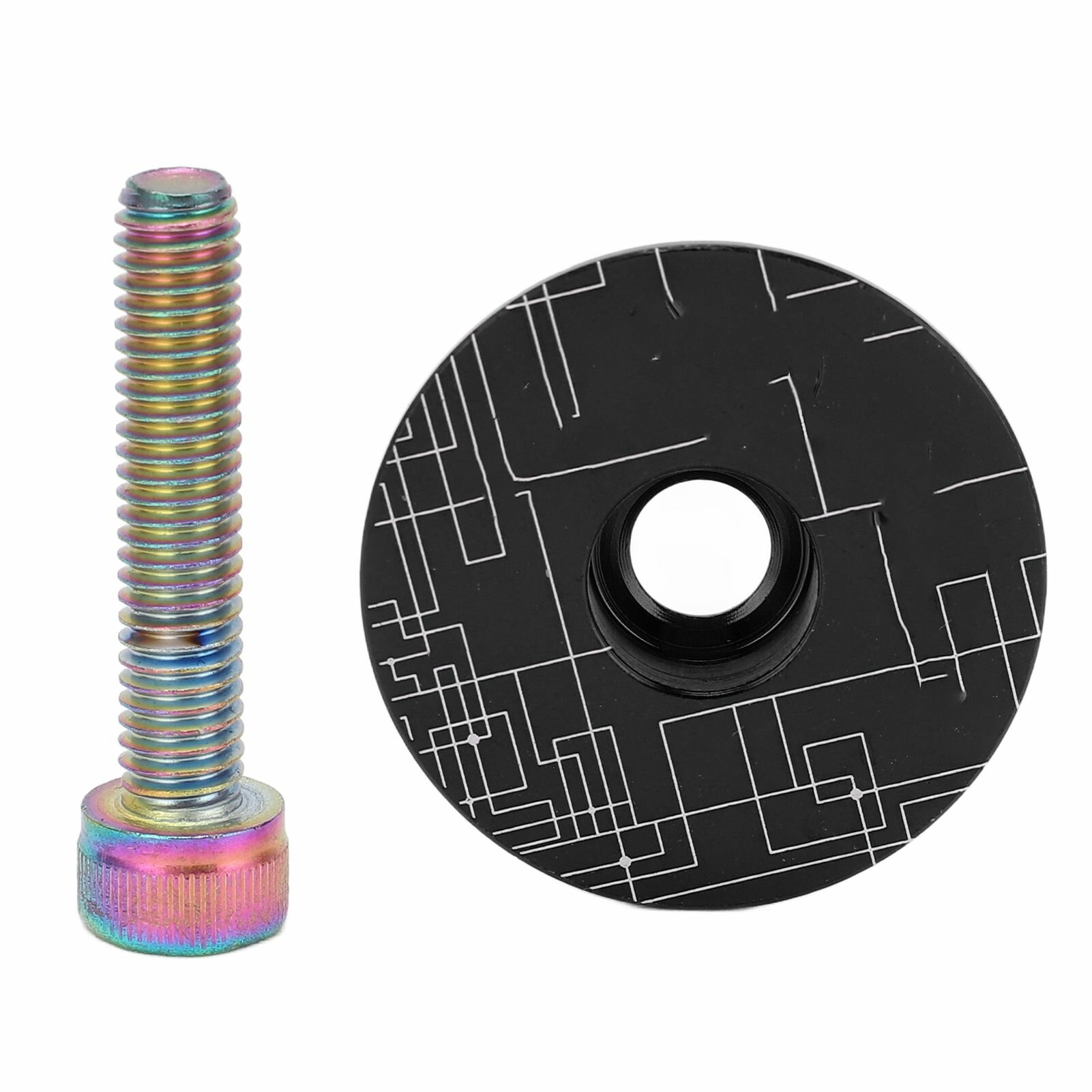 Верхняя крышка для рулевой колонки из алюминиевого сплава, защитная крышка для выноса руля горного велосипеда с болтами, прочная, легкая, черная