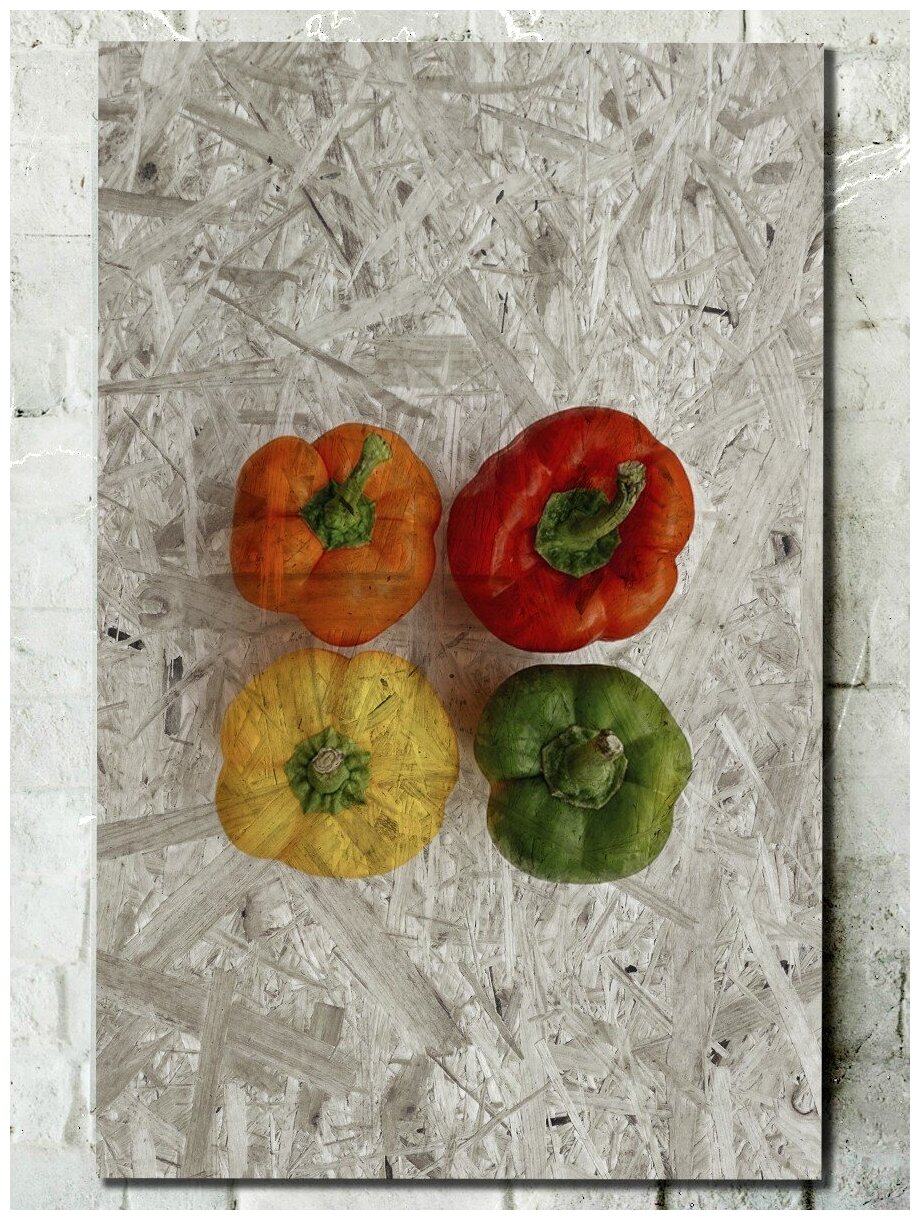 Картина интерьерная на рельефной доске Разное Еда (авокадо, перец, блюдо, интерьер, бар, кофейня, food) - 4320