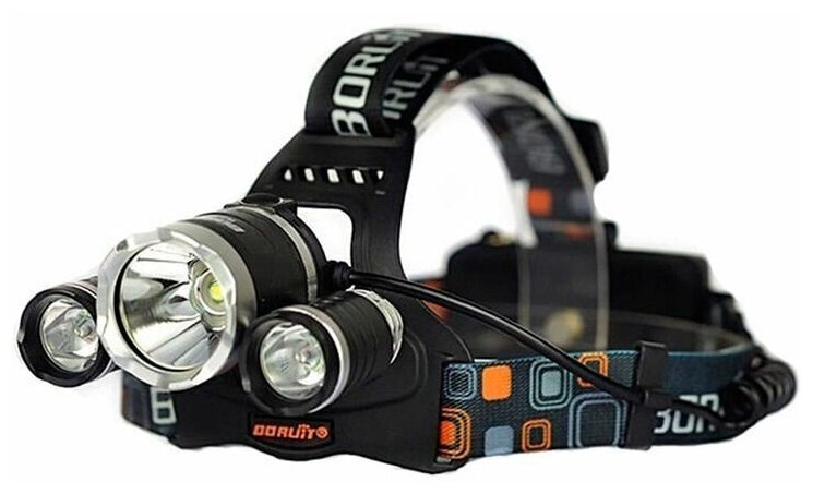 Налобный светодиодный аккумуляторный фонарь нет бренда HL-720 T6 с регулировкой угла свечения