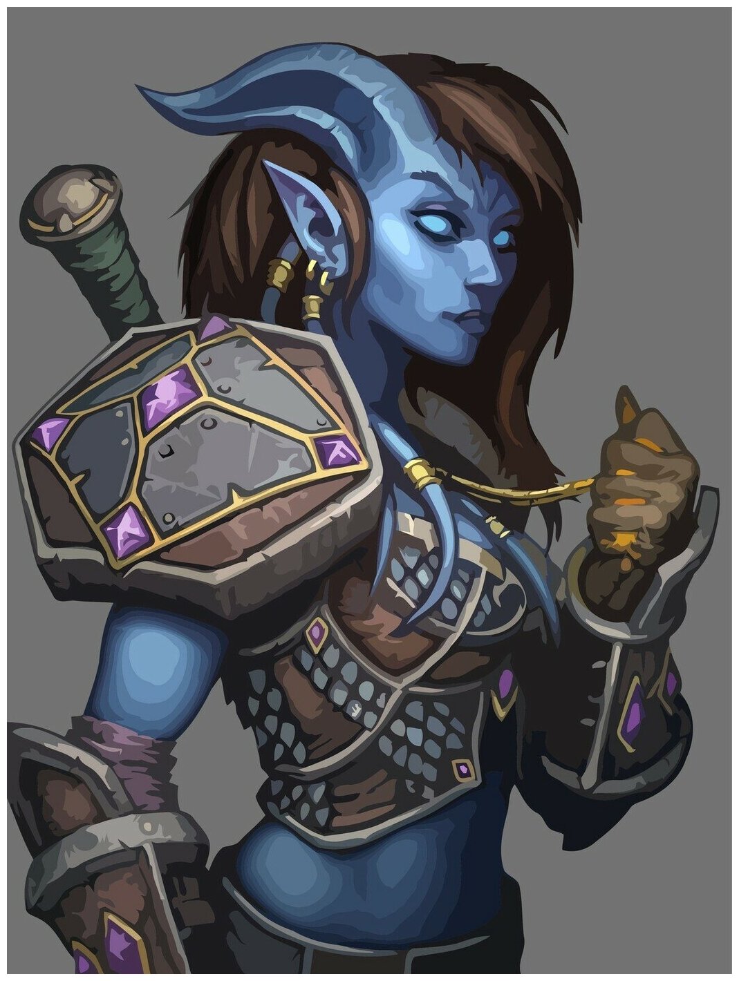 Картина по номерам на холсте world of warcraft дренейка - 379 30X40