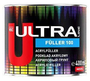 NOVOL ULTRA FULLER 100 Акриловый грунт 5+1 серый (0,4л+0,08л)