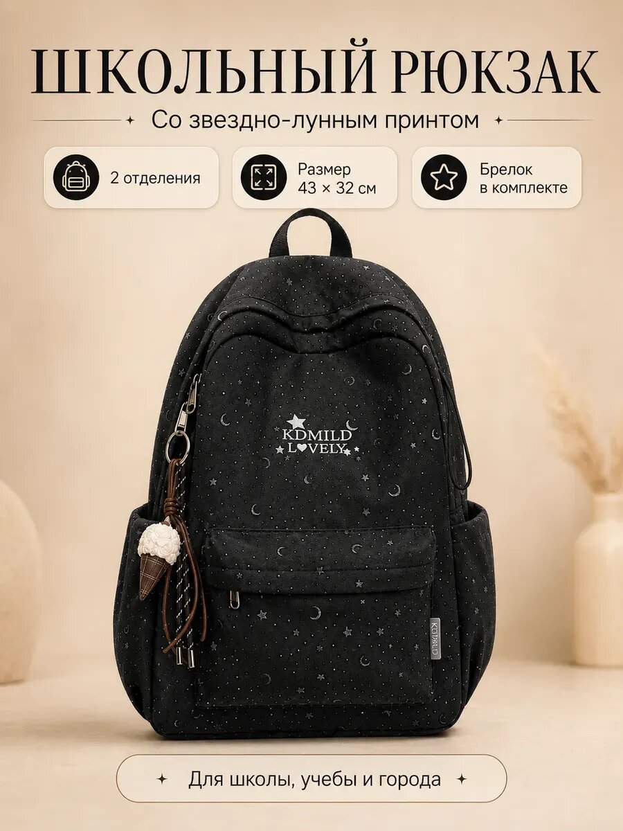 Рюкзак школьный подростковый с брелком