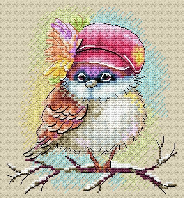 М-732 Набор для вышивания МП Студия 'Стильный воробей' 15*13 см