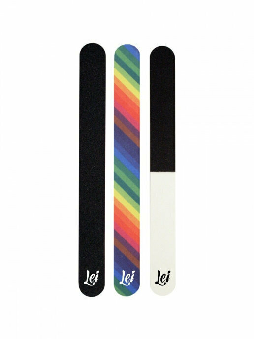 Маникюрная пилка LEI, 3 предмета (полировочная + шлифовальная, 2шт )