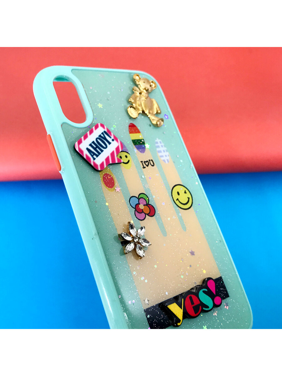 Чехол Мобильная Мода для iPhone Xs Накладка силиконовая с кавайными фигурками из эпоксидной смолы