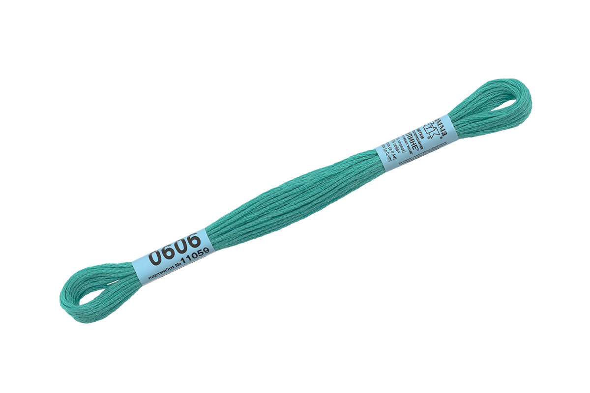 Мулине GAMMA нитки для вышивания 8м. 0606 бирюза, 1 штука.