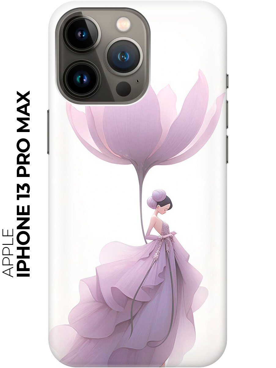 Силиконовый чехол на Apple iPhone 13 Pro Max / Эпл Айфон 13 Про Макс с рисунком "Цветочная девушка"