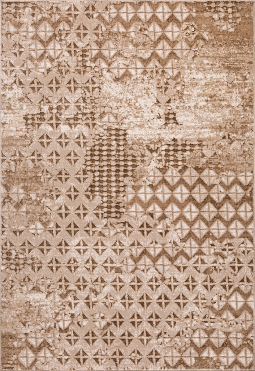 Ковер для комнаты на пол, палас в гостиную, Веллори 120х170 / 52 V, бежевый