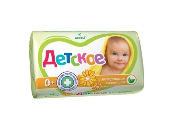 Крем-мыло твердое весна косметик "Детское" с экстрактом календулы, 90 гр, от 0 мес (11668)