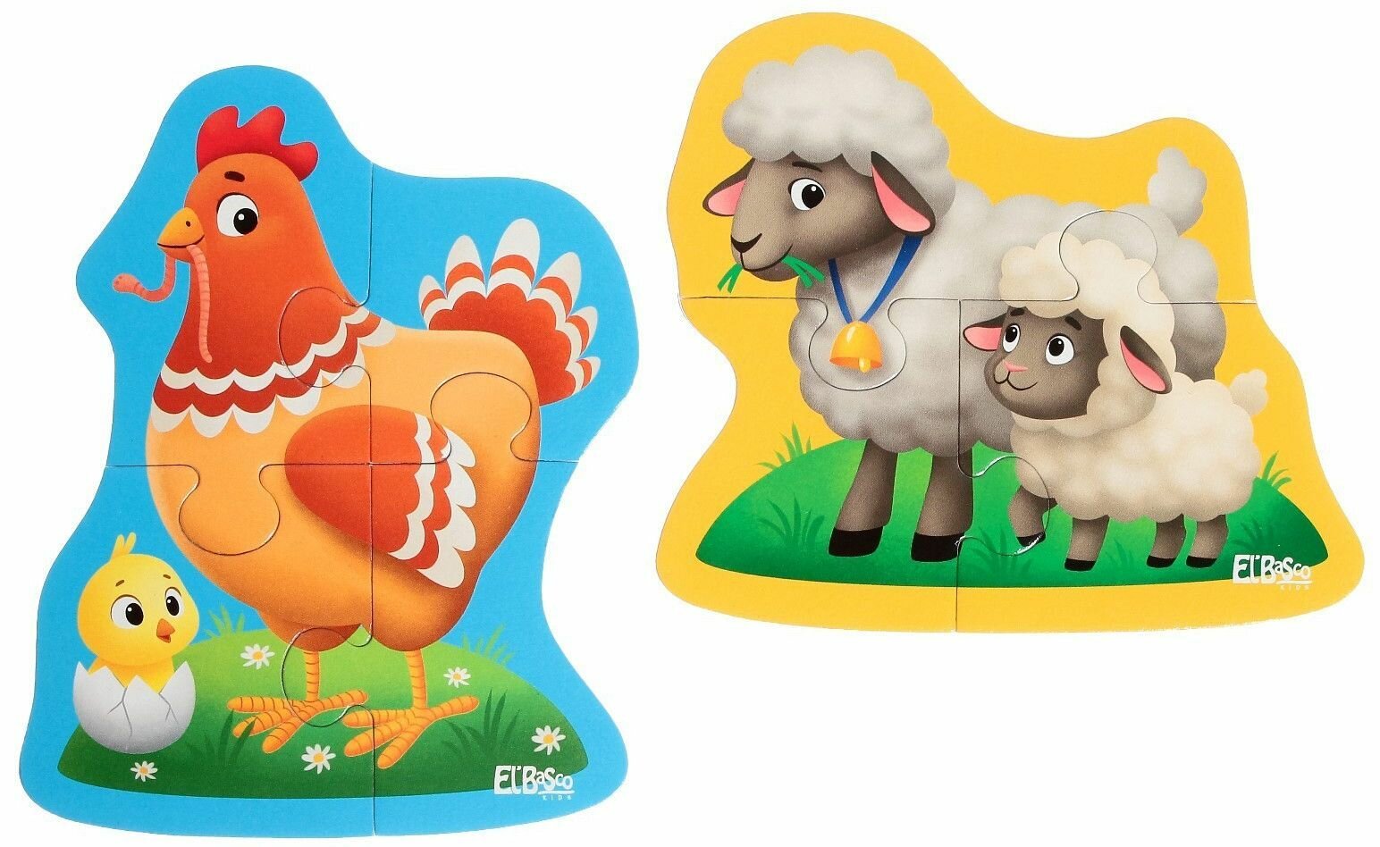 Развивающий магнитный пазл "Ферма", игровой набор из 2 головоломок для детей, 7 деталей