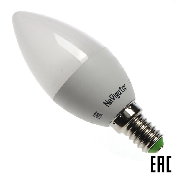 Лампа светодиодная "свеча" х/б свет 7Вт 94492 NLL-C37-7-230-4K-E14-FR 560Лм 4000К Navigator (6 шт. в комплекте)