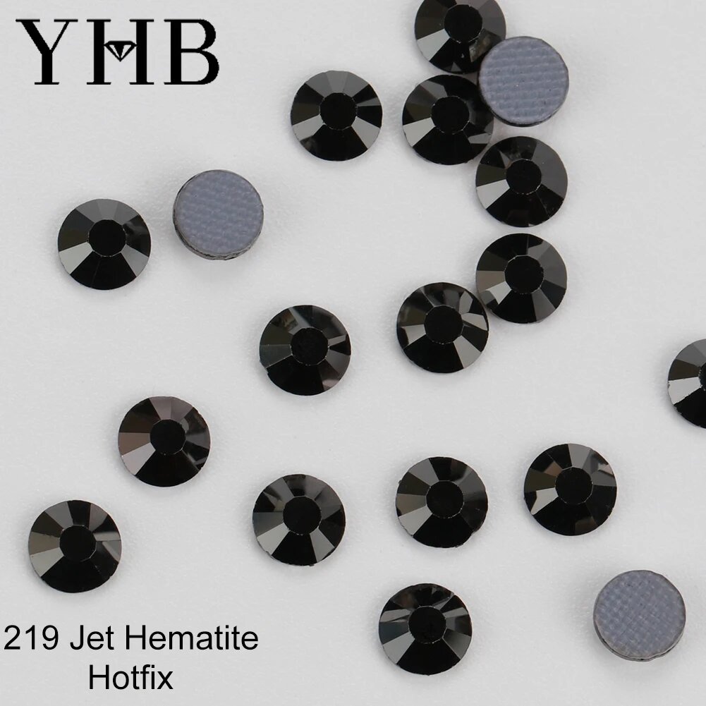 Стразы YHB 2.4mm SS8, 219 Jet Hematite, 1440шт
