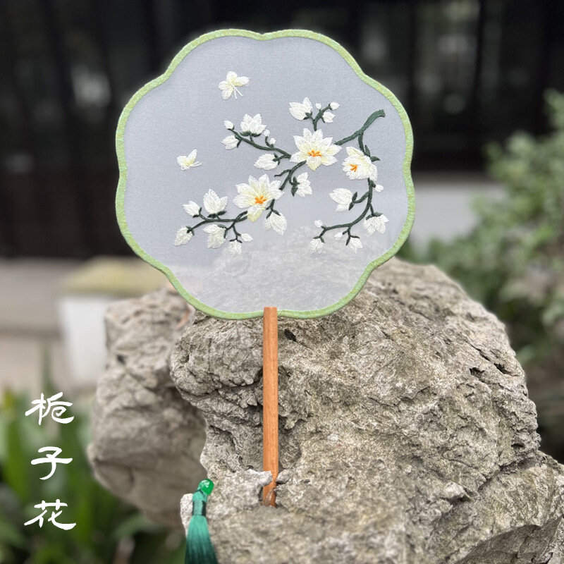 Веер для вышивальщиц "Гардения", двусторонний, в старинном стиле