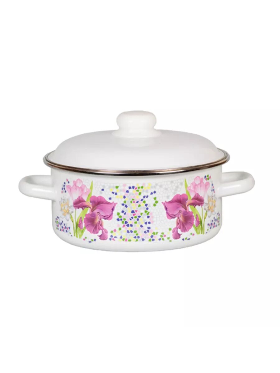 Кастрюля цил. 2 л "Мозаика", белосн