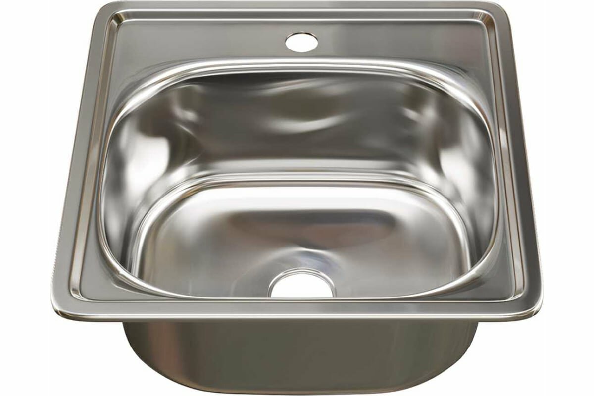 MIXLINE Мойка врез 38х38 0,6 вып 3 1/2 15см с гофросифоном 531266