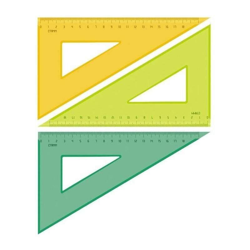 Треугольник Стамм Neon Cristal пластиковый 18 см 90/60/30 градусов, 48046