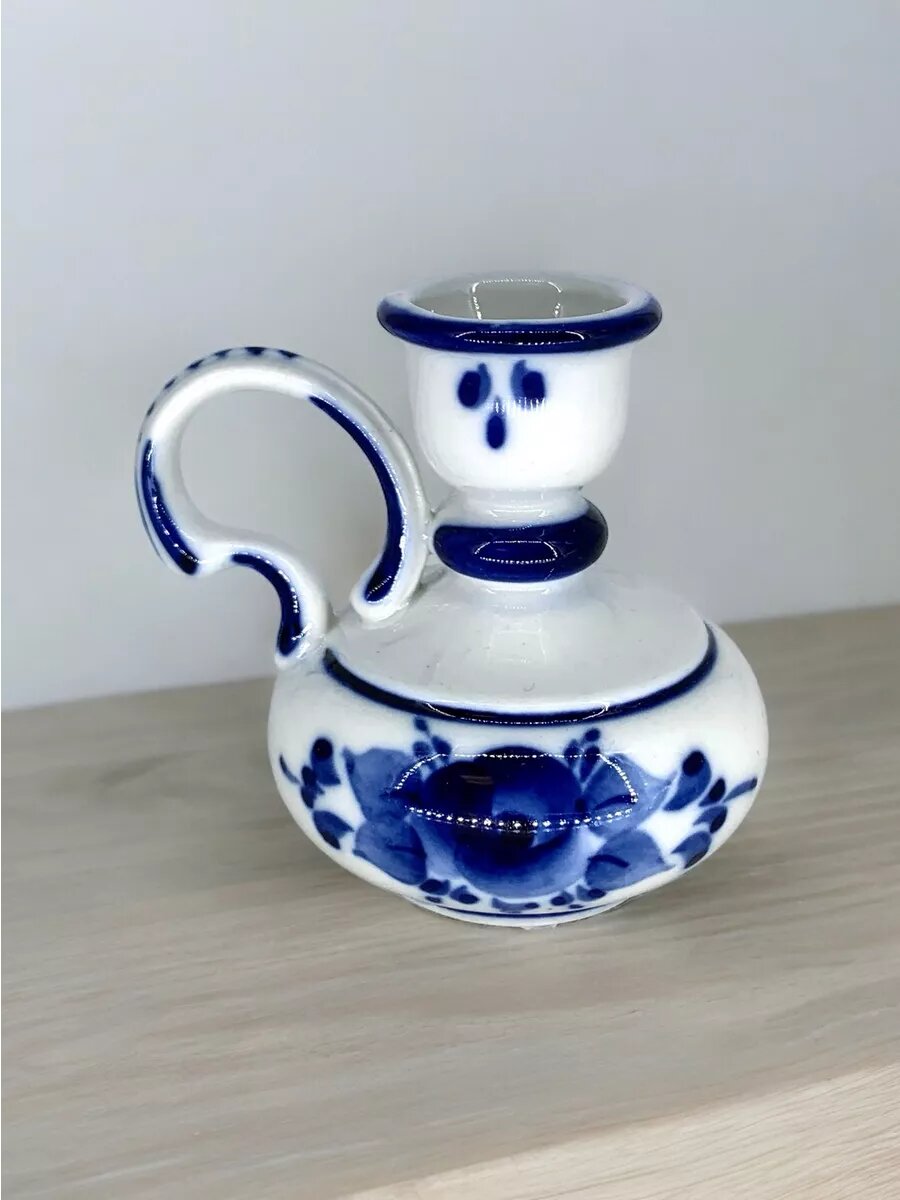 Подсвечник "Церковный" гжель