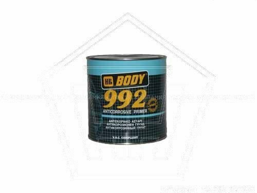 Грунт алкидный (1-комп.) body 992 антикоррозионный черный (1кг) банка (9920200001)